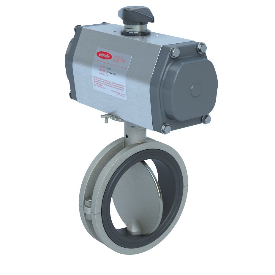 Butterfly Valve - Actuated: 399 SS 316 (ASTM A351 CF8M) 4" | Ultraflo